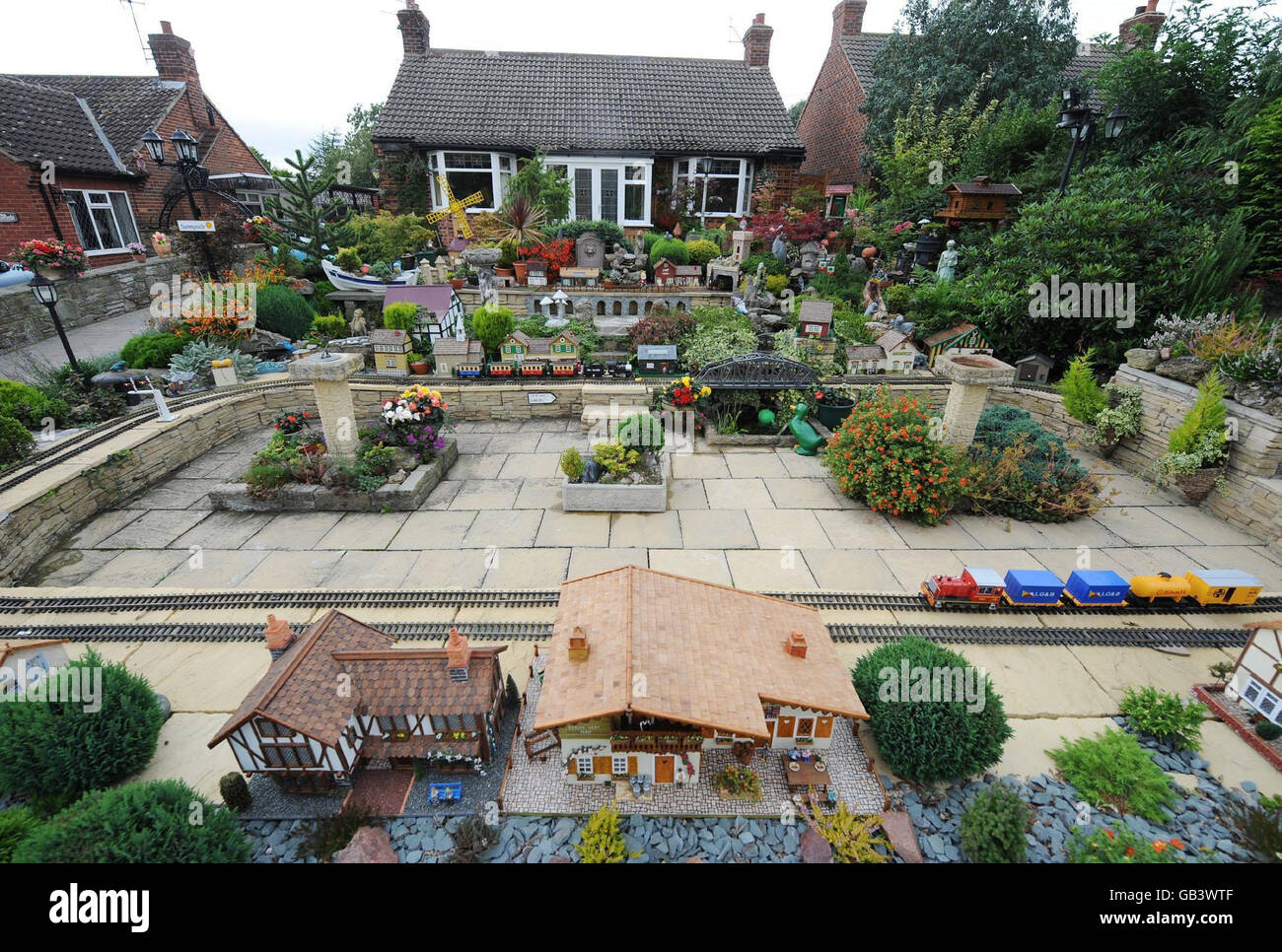Man transforms garden into miniature town Stock Photo - Alamy