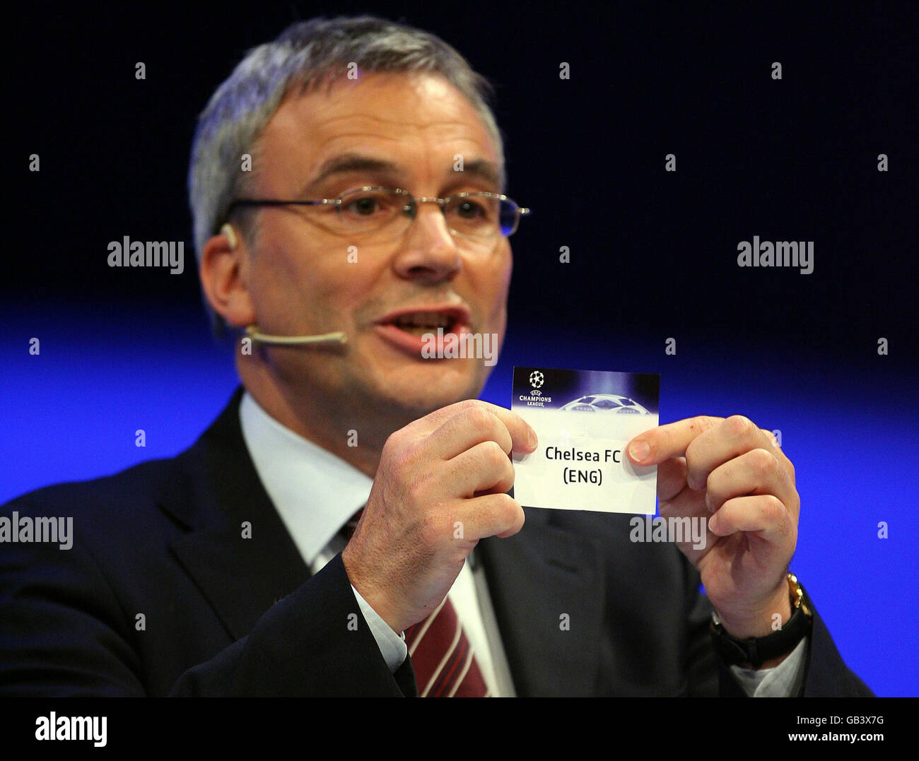 UEFA general secretary David Taylor draws the teams out during the ...