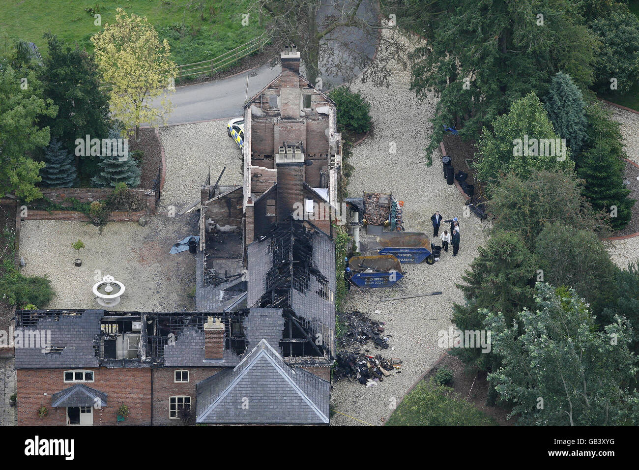 Country estate fire Stock Photo - Alamy