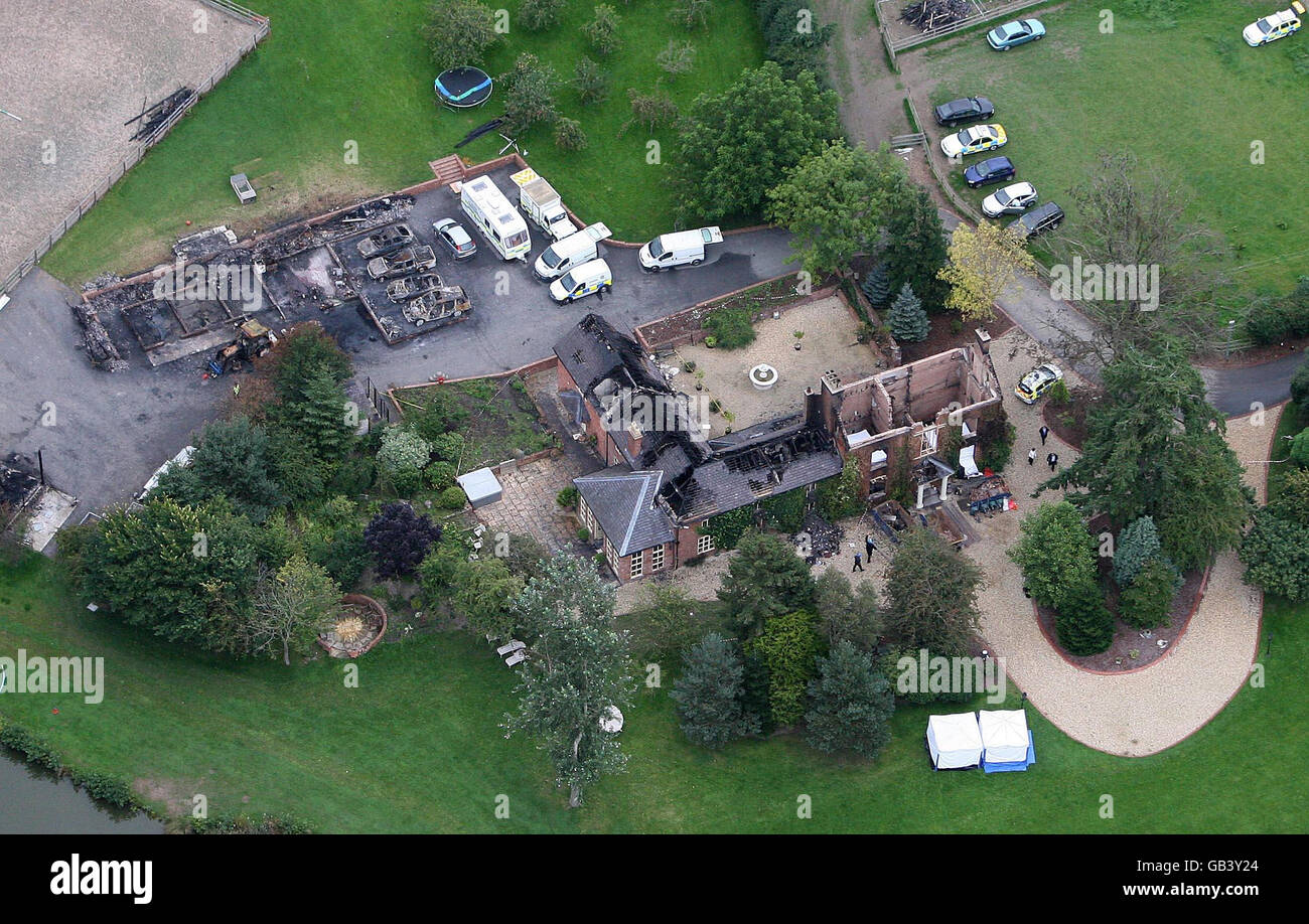 Country estate fire Stock Photo - Alamy