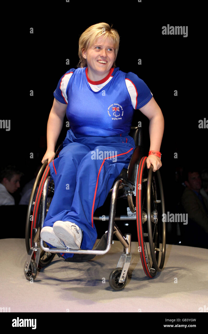 Natalie blake models the team kit during the catwalk show hi-res stock ...
