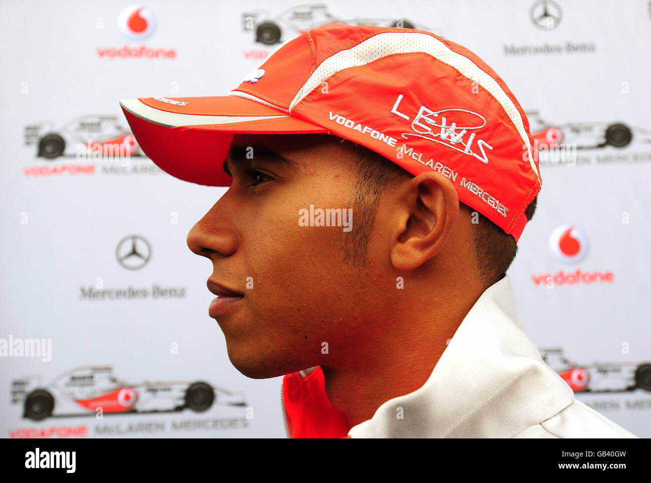 McLaren Mercedes Lewis Hamilton in the paddock at Spa Francorchamps ...