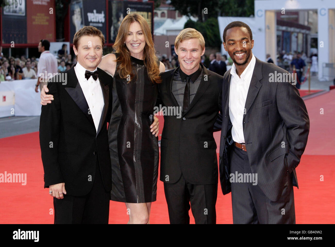 AP OUT. (From left to right) Jeremy Renner, Director Kathryn Bigelow ...