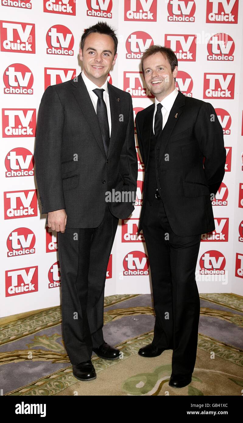 Anthony McPartlin (left) and Declan Donnelly arrive for the TV Quick ...