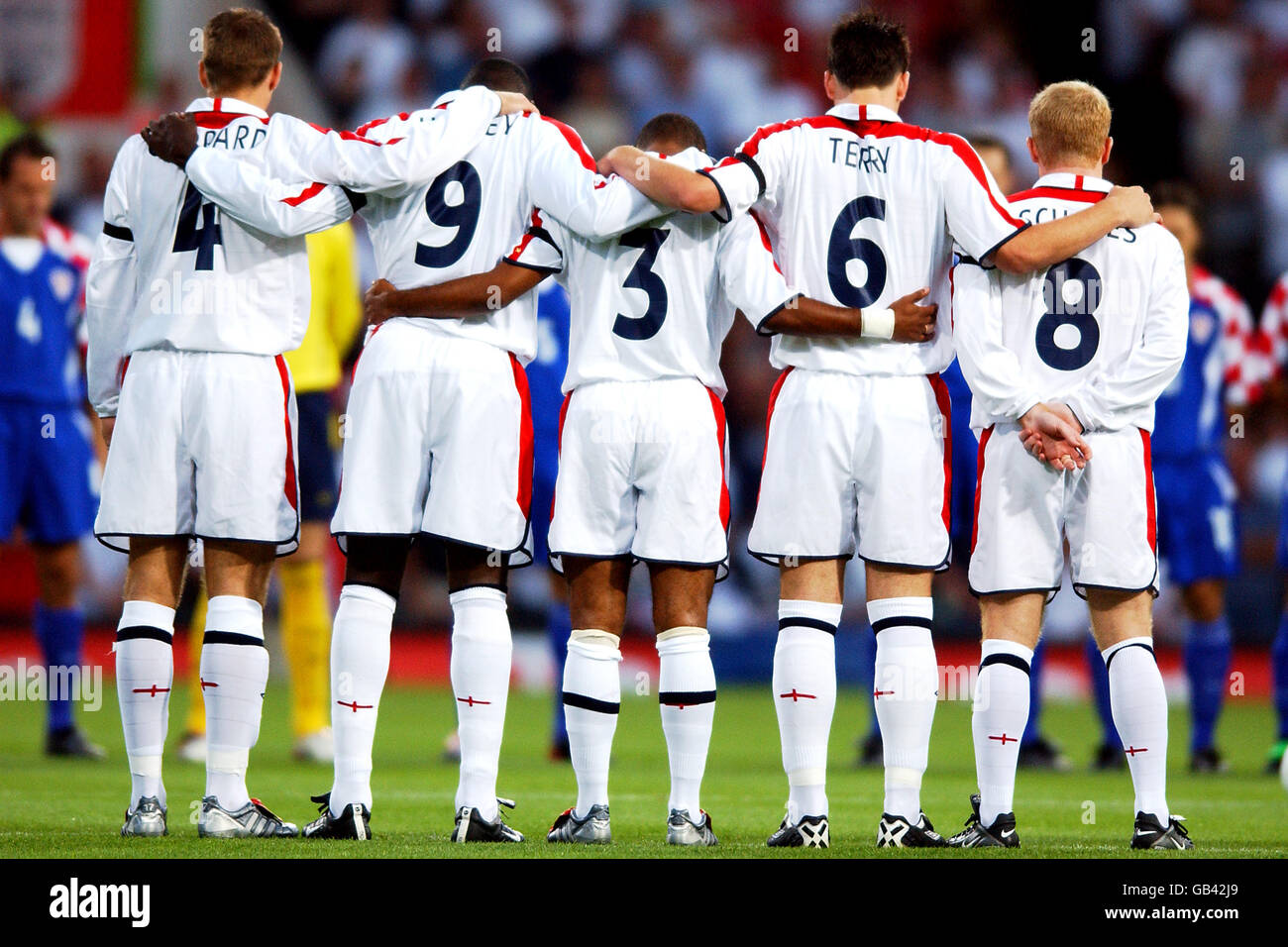 (L-R) England's Steven Gerrard, Emile Heskey, Ashley Cole, John Terry ...