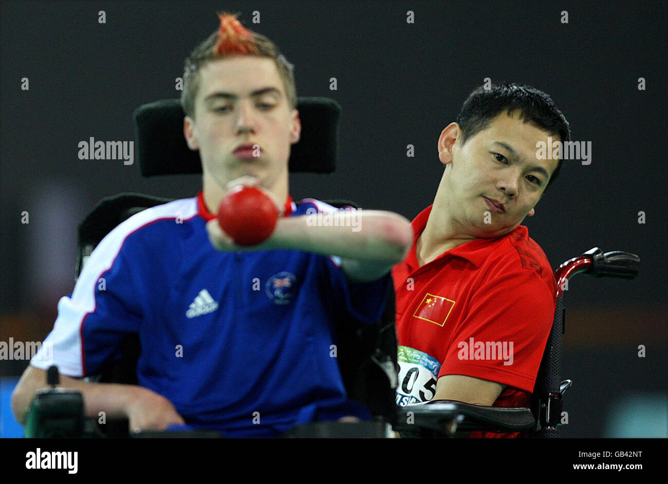 Great Britain's Boccia Team Player David Smith and China' Fei Cao ...