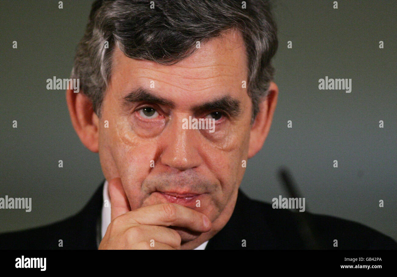 Prime-Minister Gordon Brown speaking during his monthly press ...