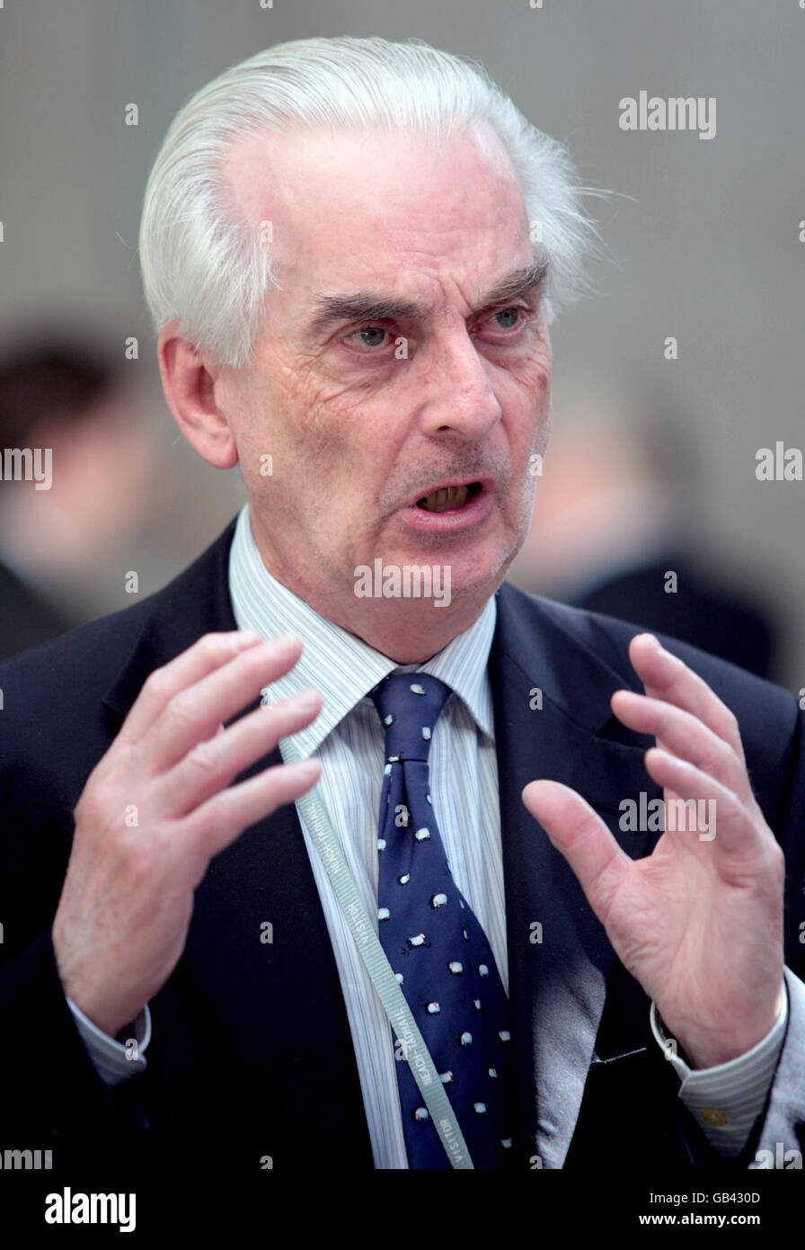 Professor Hugh Pennington at the Scottish Parliament, in Edinburgh, to ...