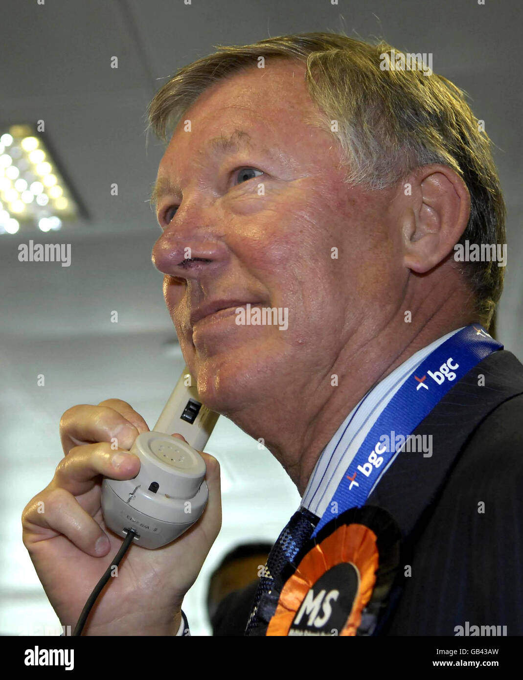 Sir Alex Ferguson during the BGC's fundraising day at Canary Wharf in ...