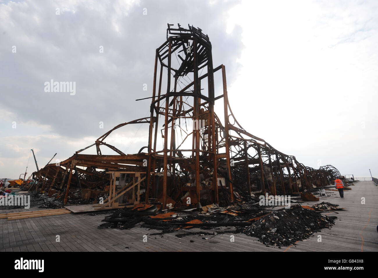 The remains of Weston-super-Mare pier, which is just a skeleton of ...