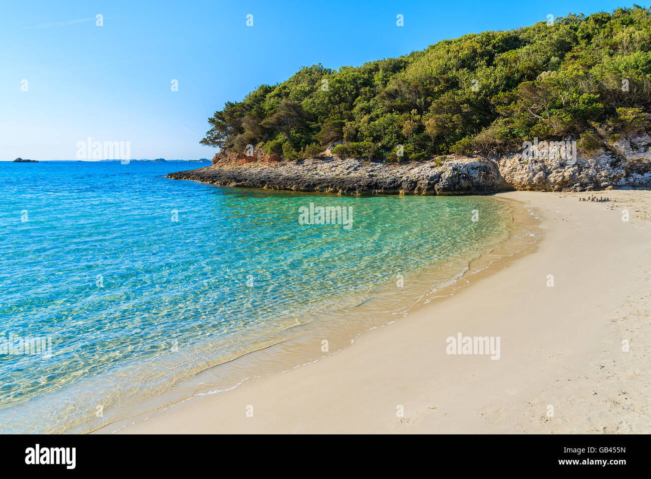 Beautiful sandy Grande Sperone beach with crystal clear turquoise sea ...