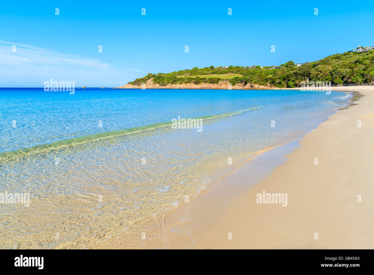 Beautiful sandy Grande Sperone beach with crystal clear azure sea water ...