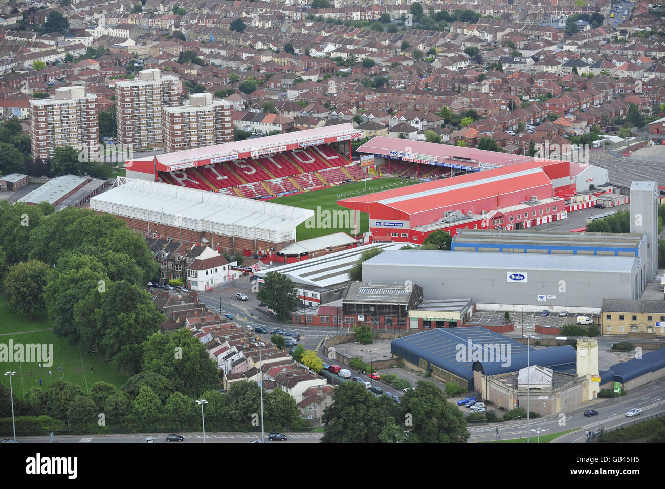 A general view of Bristol City's football ground and stadium, Ashton ...