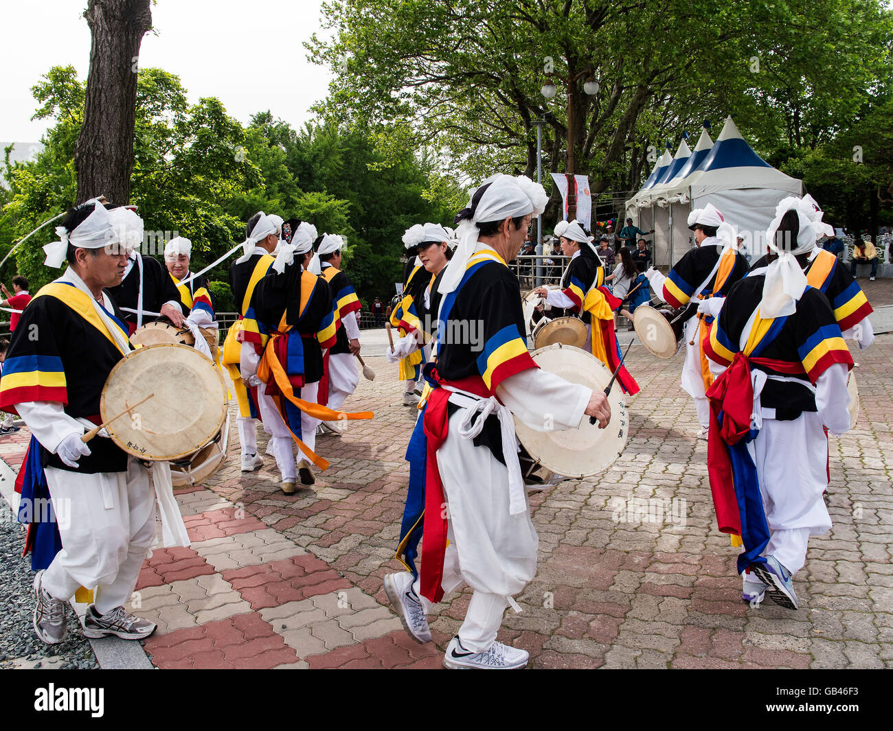 folklore in Yongdusan park, Busan, province Gyeongsangnam-do, South ...