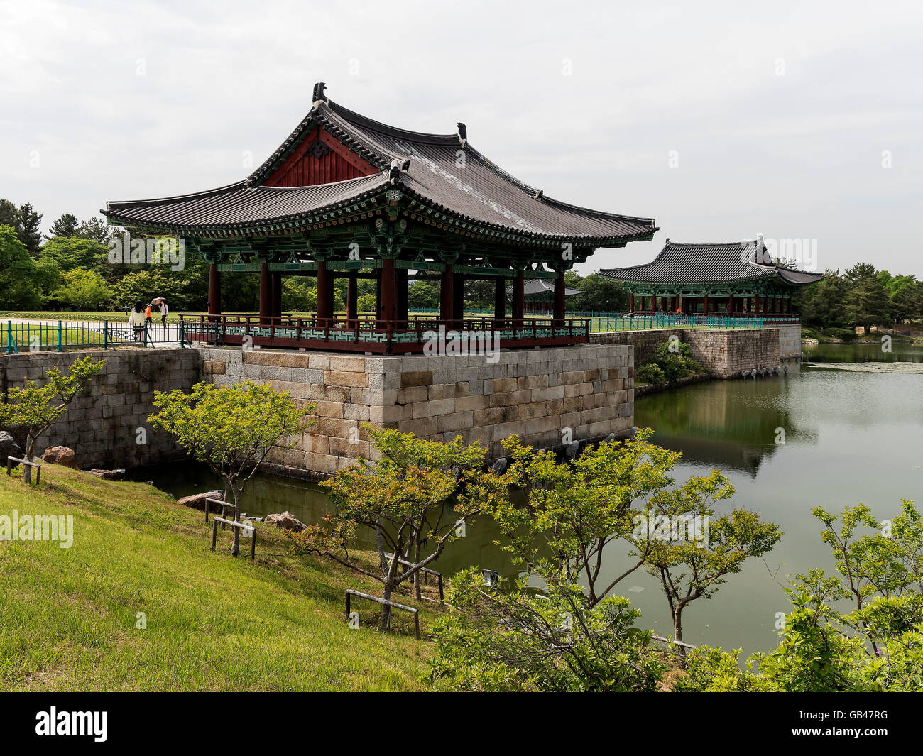pavilion and pond in Anapji park, Gyeongju, province Gyeongsangbuk-do ...