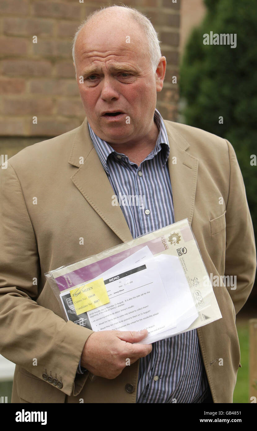 Barry Mizen, the father of murdered teenager Jimmy Mizen, picks up his ...