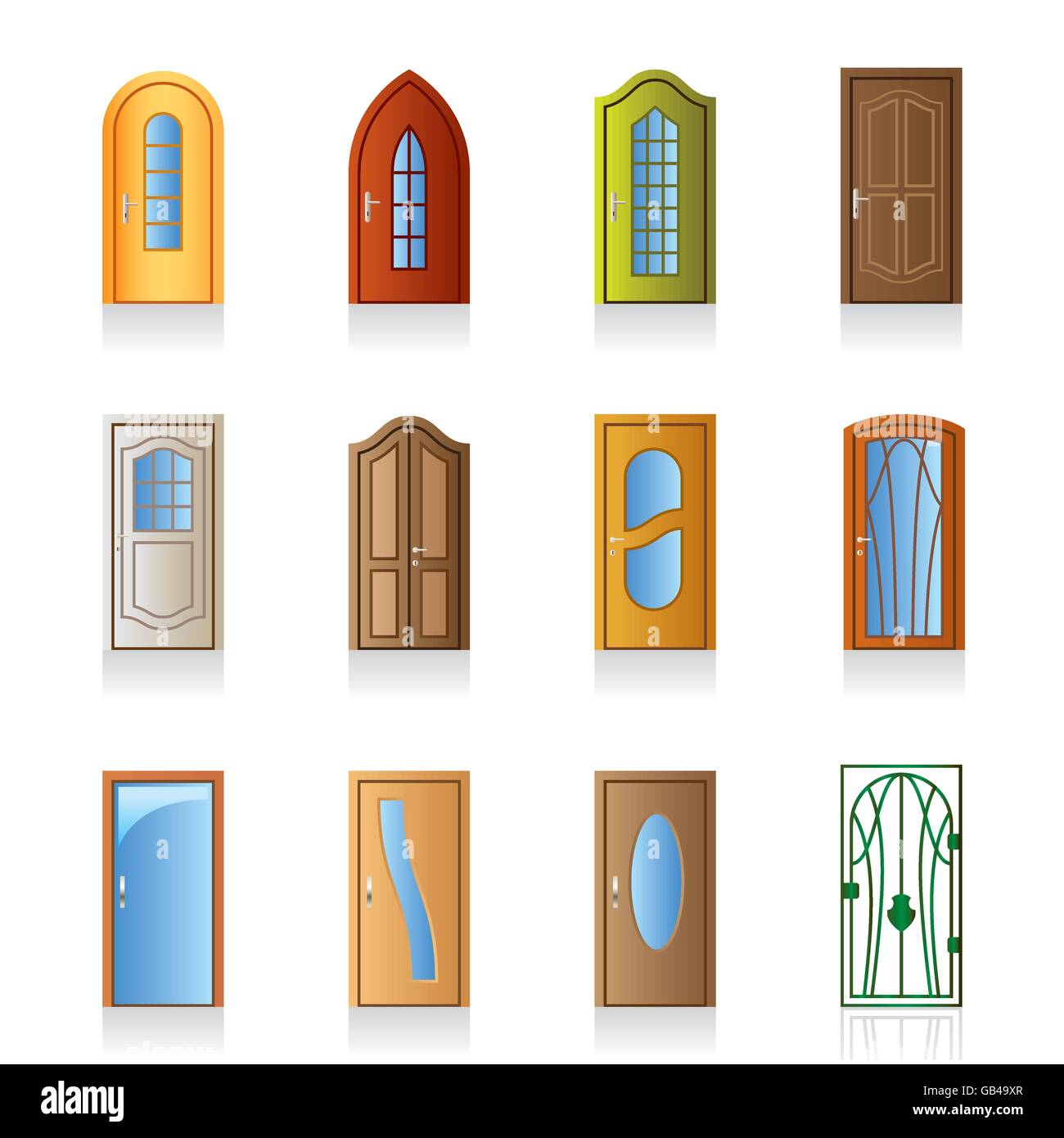 Luxury, office, classical and interior doors - vector illustration ...