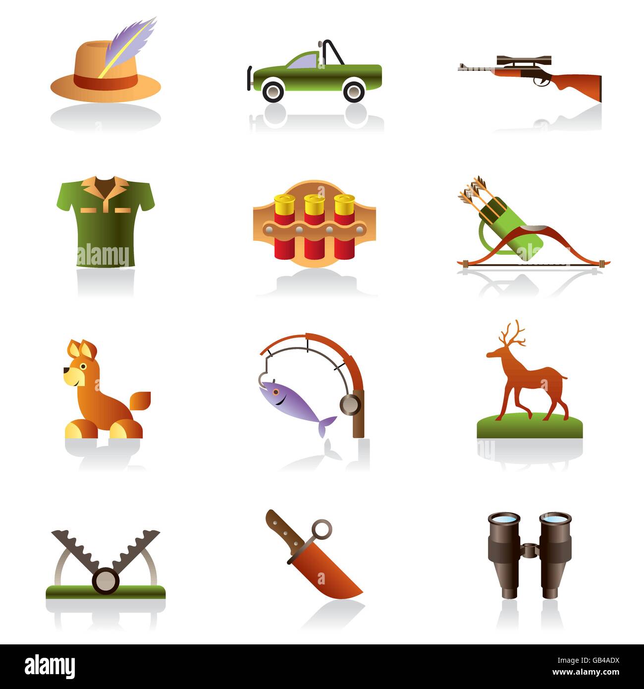 Hunting accessories and symbols - vector illustration Stock Vector ...