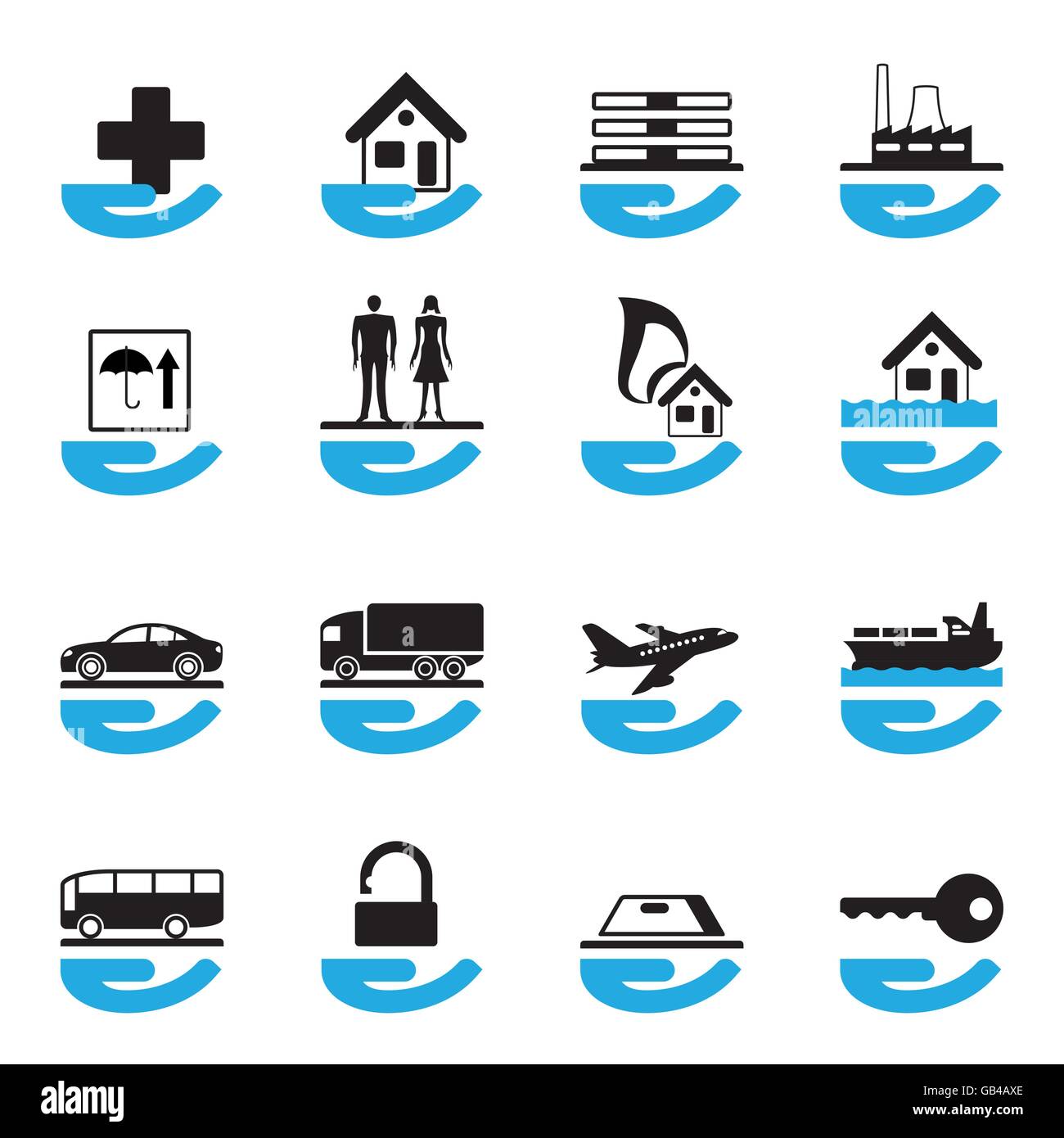 Insurance icons hi-res stock photography and images - Alamy