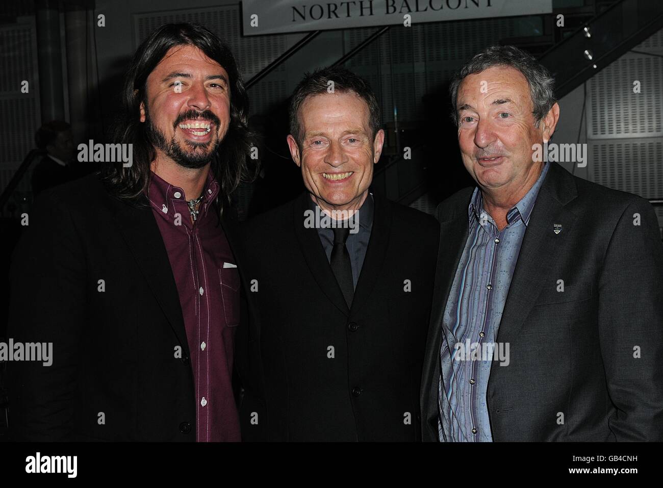 Dave Grohl (l), Nick Mason (r) and John Paul Jones at the afterparty ...