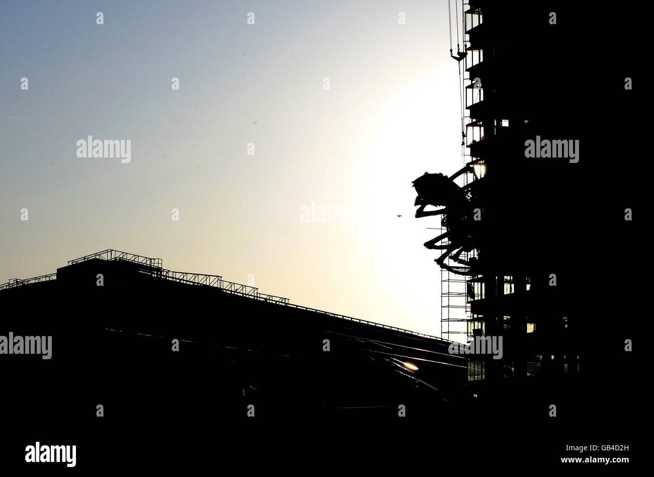 Giant spider hangs side concourse tower in liverpool mechanical spider ...