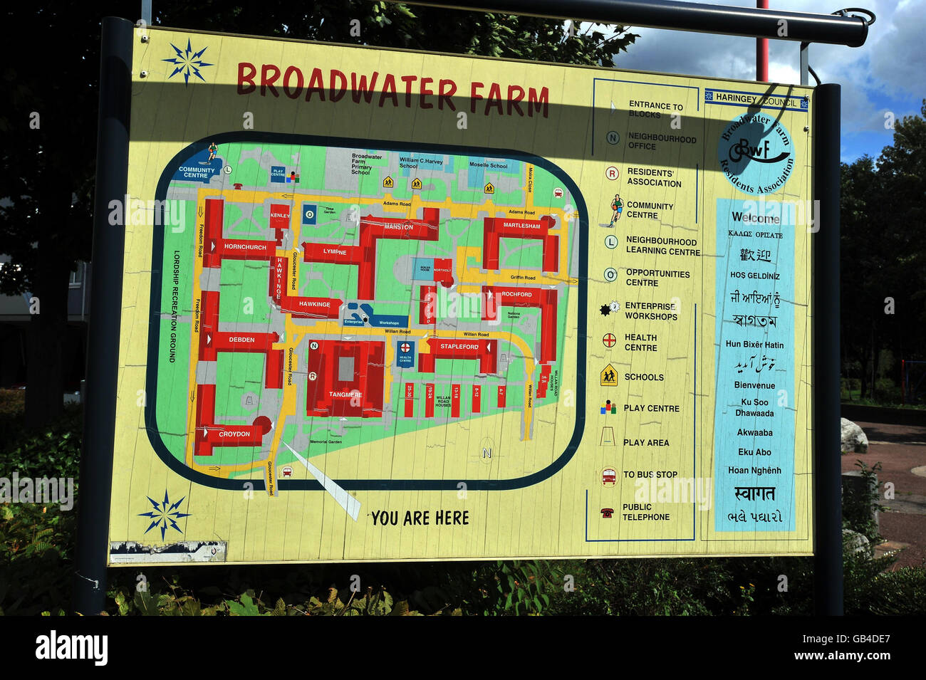 A location map of the broadwater farm estate hi-res stock photography ...