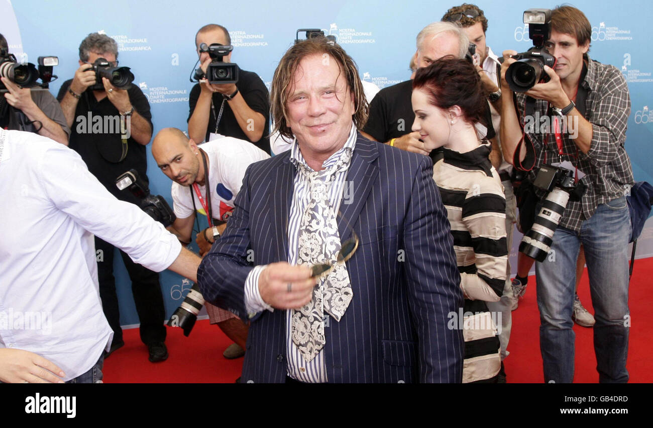 AP OUT. From left to right: Mickey Rourke and Evan Rachel Wood arrive ...