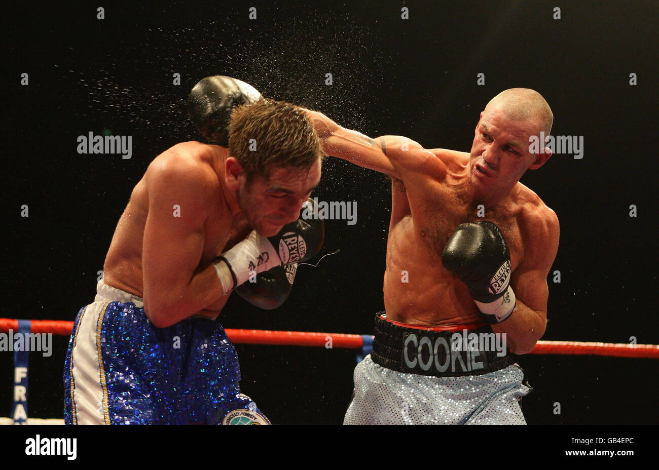 Alex Arthur (right) in action with Nicky Cook during their WBO Super ...