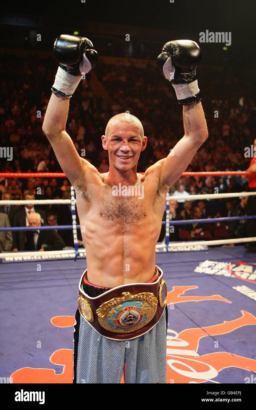Nicky Cook celebrates beating Alex Arthur following their WBO Super ...