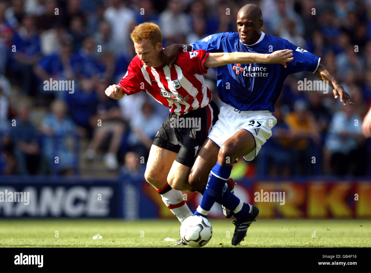 Leicester City's Brian Deane and Southampton's Michael Svensson Stock ...