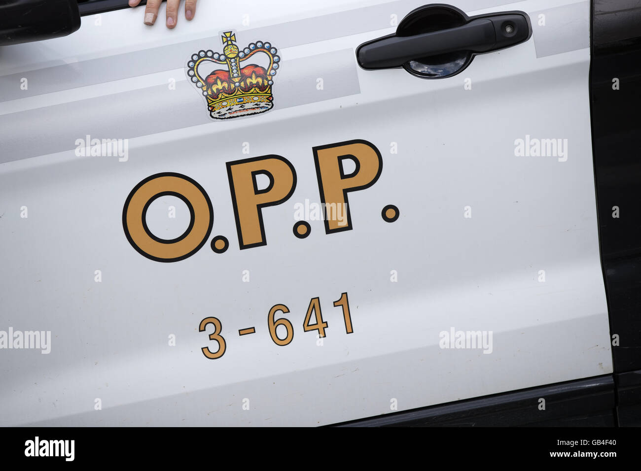 An O.P.P. police cruiser in Tamworth, Ont., on July 1, 2016 Stock Photo ...
