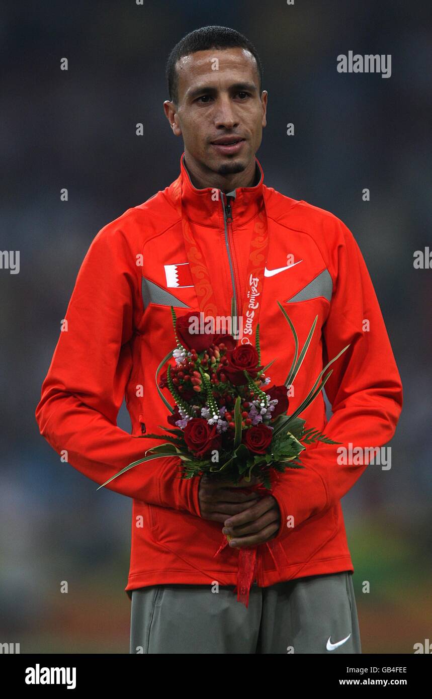 Bahrain's Rashid Ramzi after winning the gold medal in the Men's 1500m ...