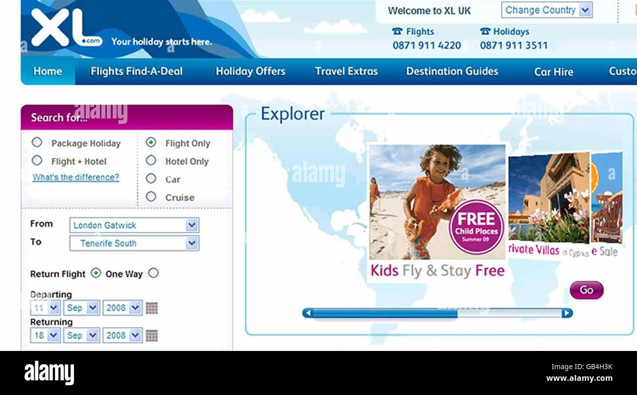 Screengrab from the xl com website hi-res stock photography and images ...