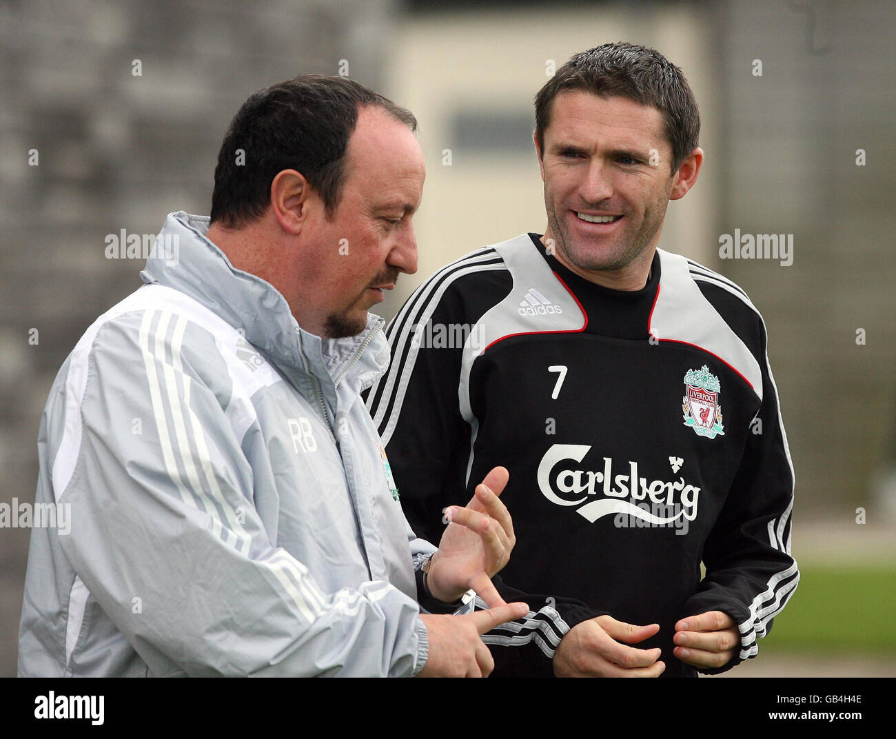 Liverpool's Robbie Keene (left) and manager Rafael Benitez (right ...