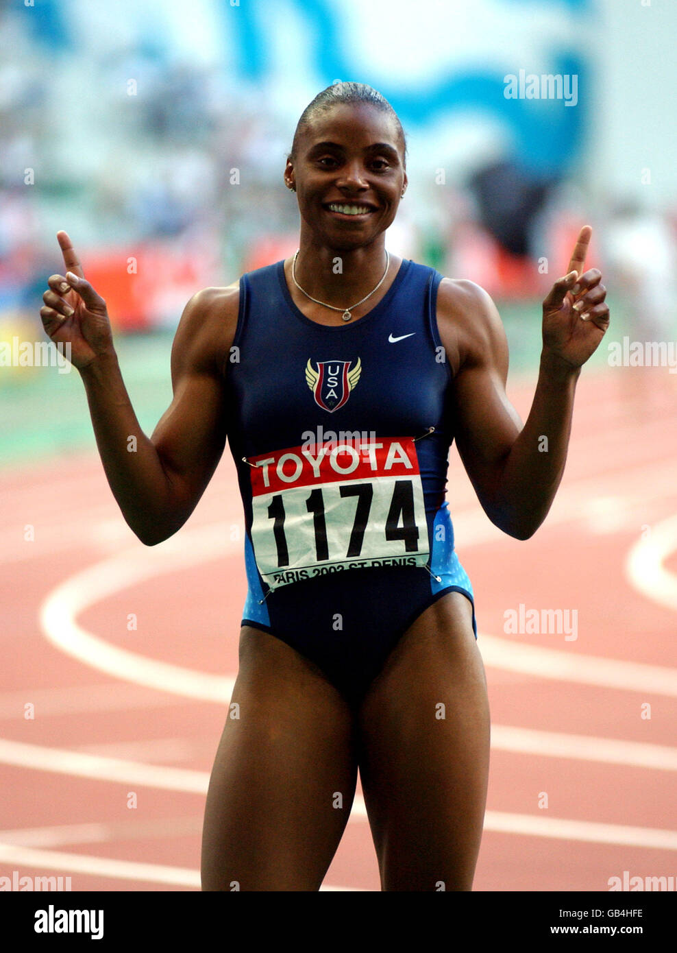 Usas kelli white celebrates with her gold medal hi-res stock ...