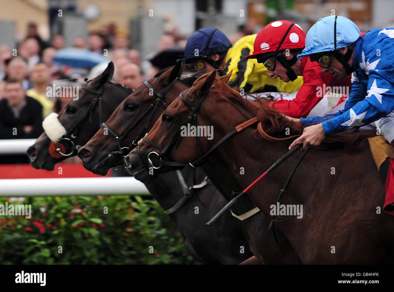 Ted Durcan and Madame Trop Vite (left with noseband) win The Polypipe ...