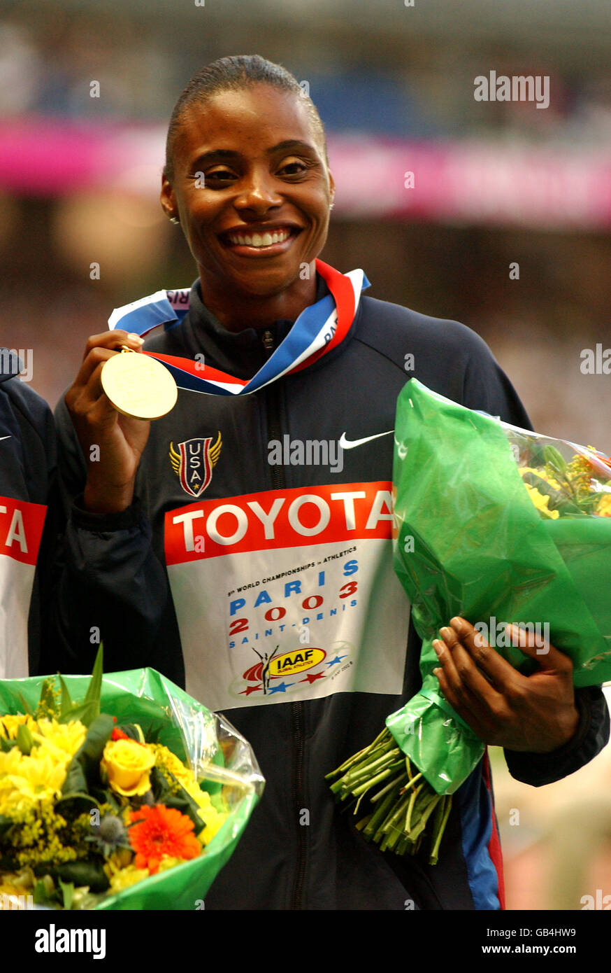 Womens 100m medal ceremony hi-res stock photography and images - Alamy