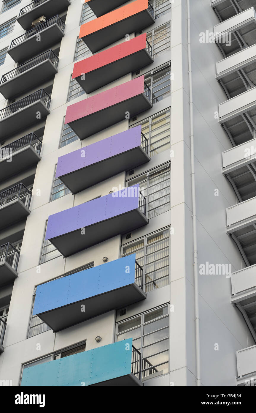 Colorful Balconies on Apartment Building Stock Photo - Alamy