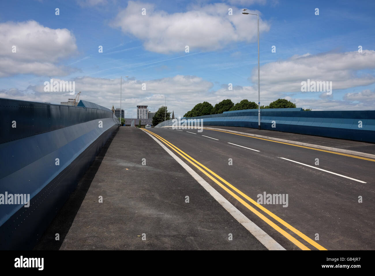 new road bridge over the main railway line in Cardiff, 5th July 2016 ...