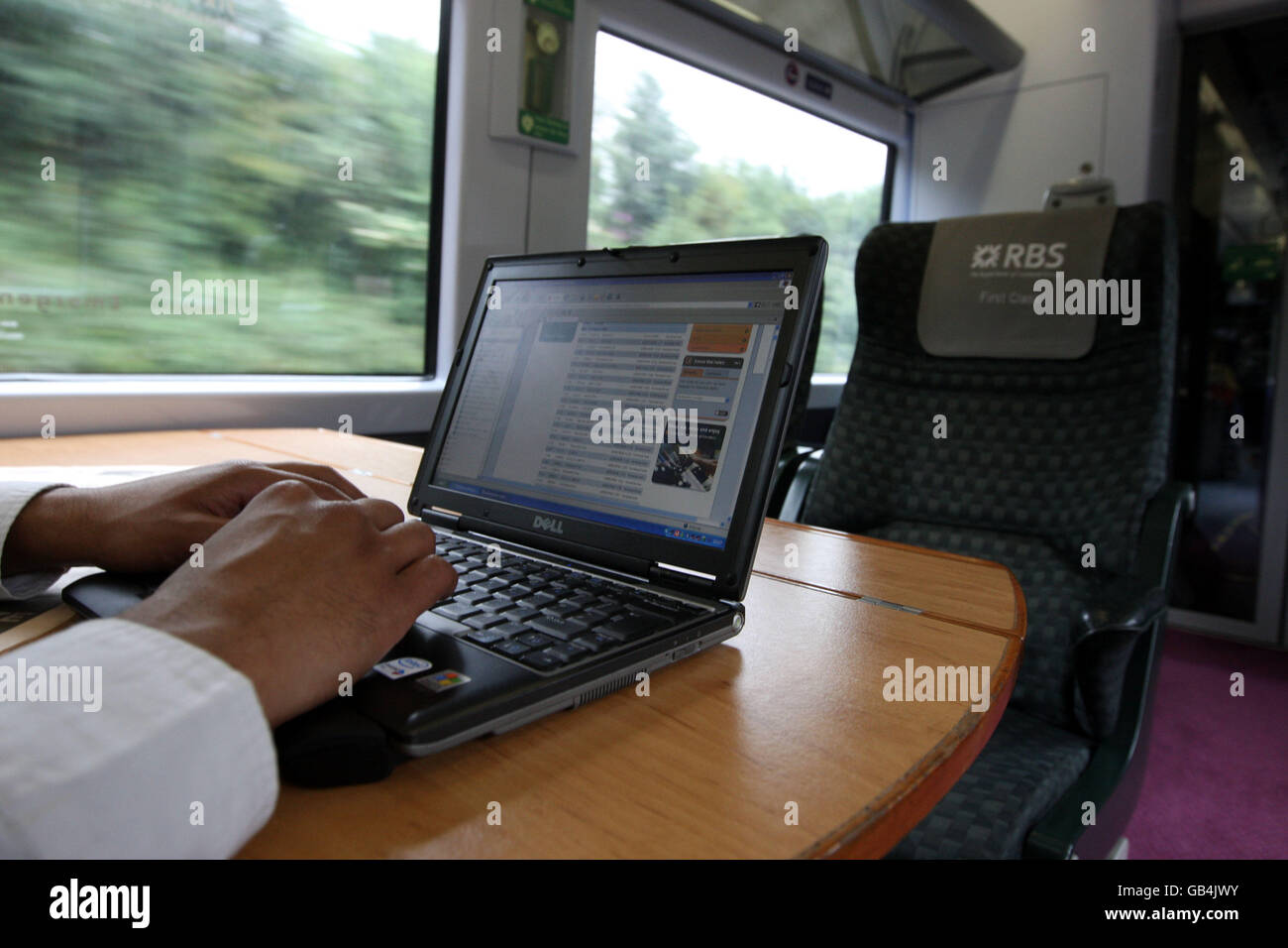 A generic photograph of the first class coach on the Heathrow Express ...