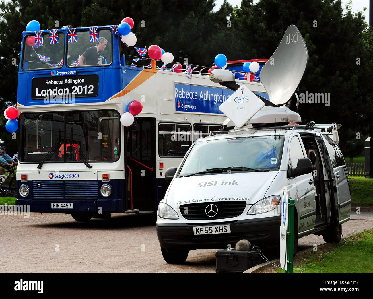 TV broadcast vehicles Stock Photo - Alamy
