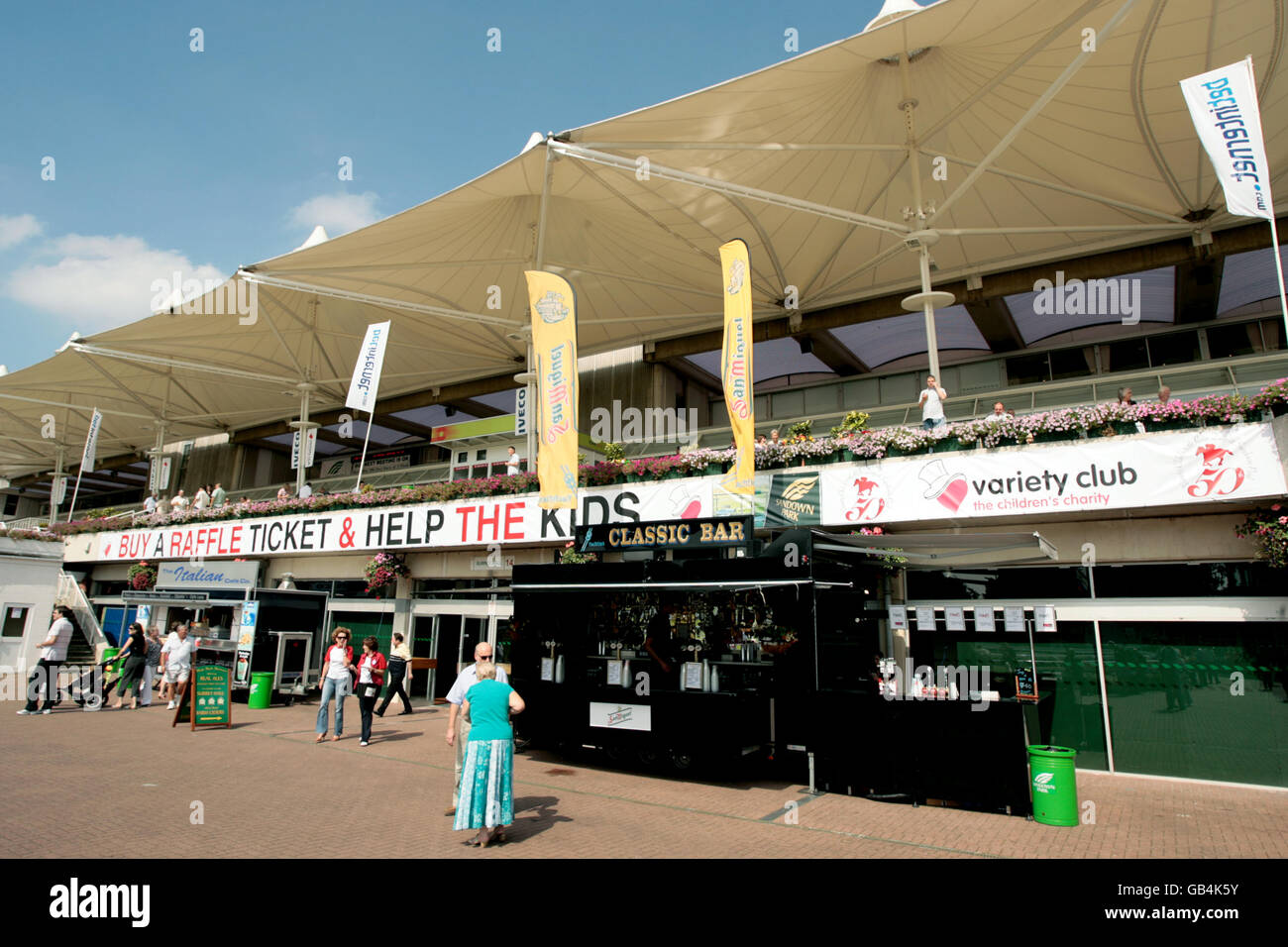 Horse Racing - Variety Club Day - Sandown Park. Signage for the variety ...