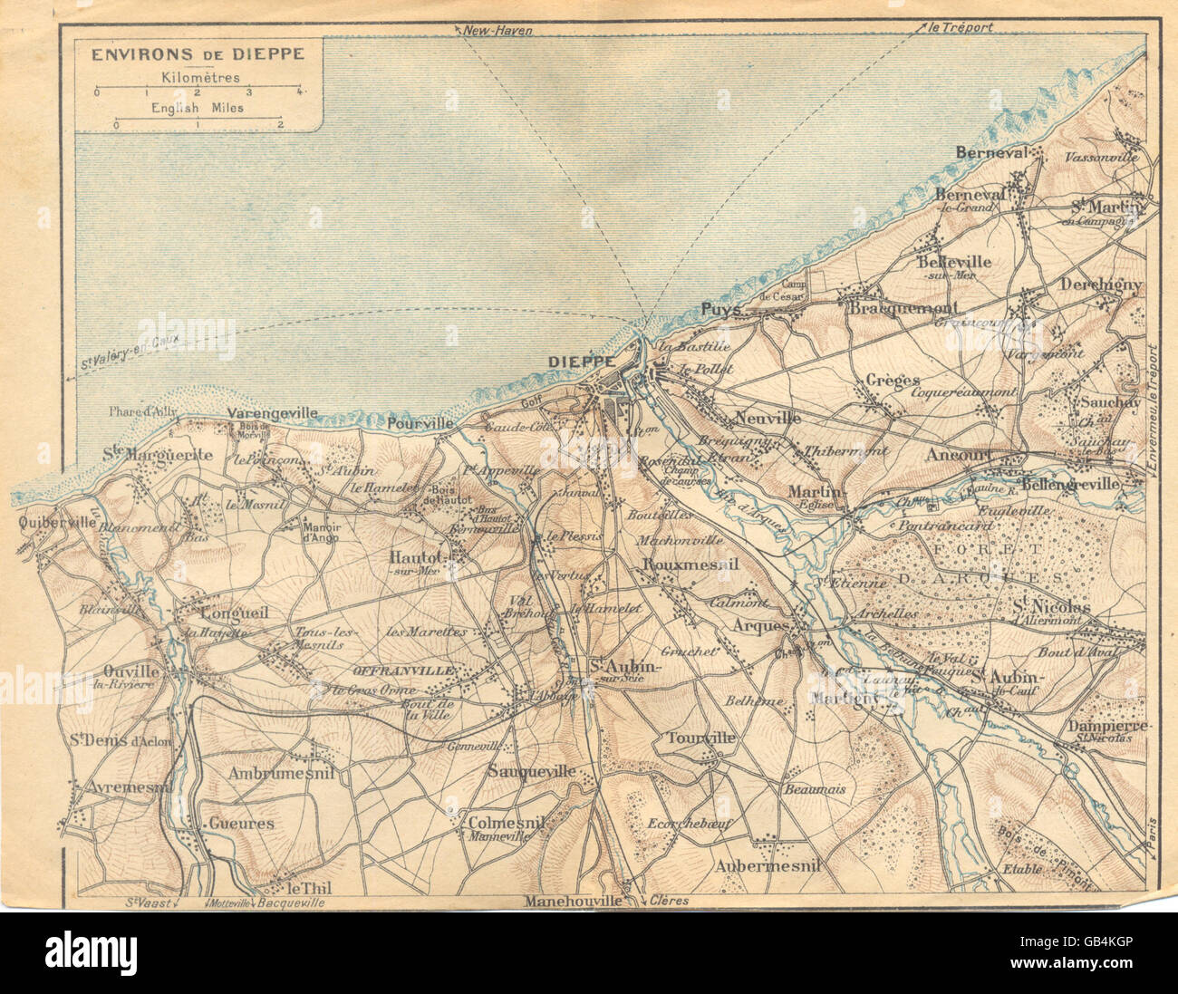 Map of dieppe hi-res stock photography and images - Alamy