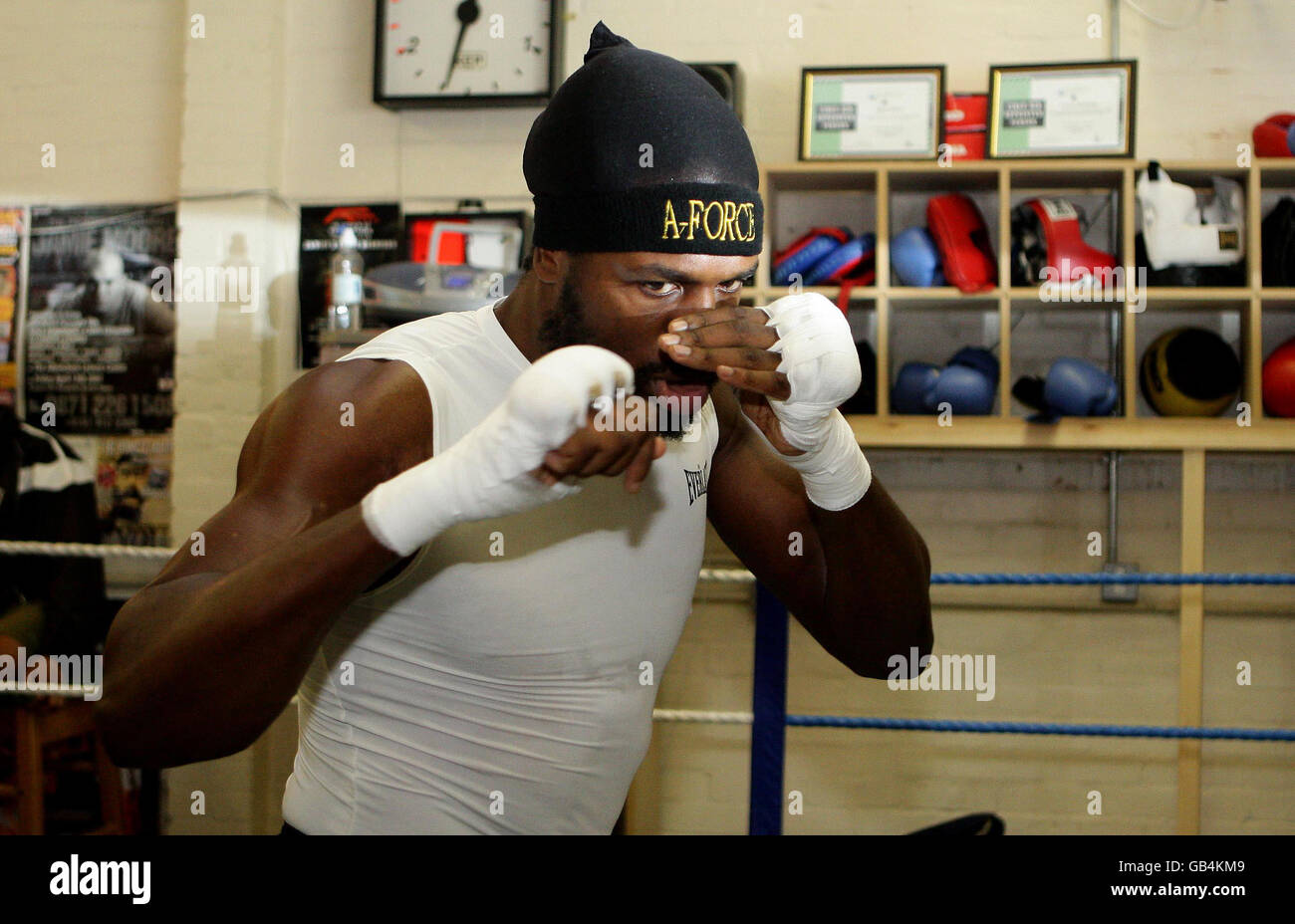Boxing - Audley Harrison Media Work-Out - Moss Side Fire Station Stock ...
