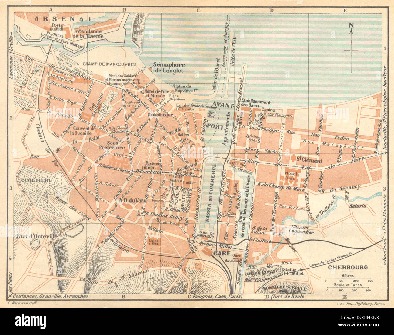 Map of cherbourg hi-res stock photography and images - Alamy