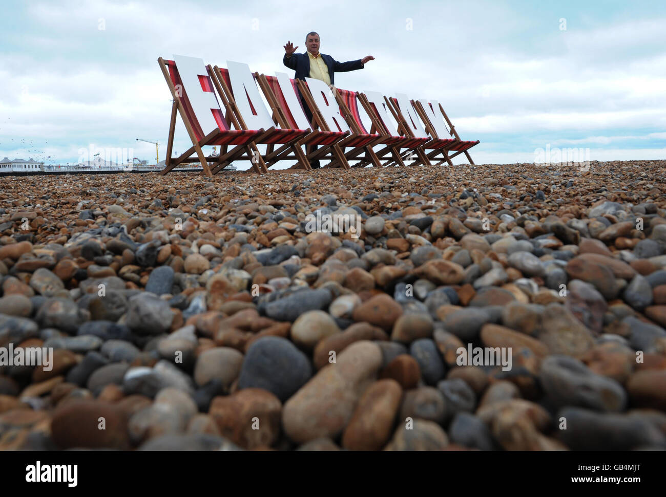 General Secretary of the TUC Brendan Barber on Brighton beach asking ...