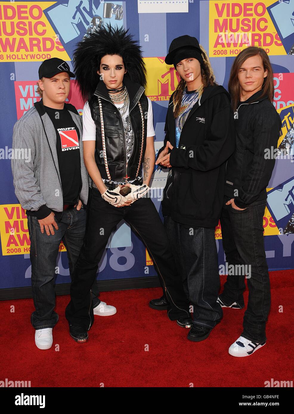 Tokio hotel arrive for the mtv video music awards 2008 hi-res stock photography and images - Alamy