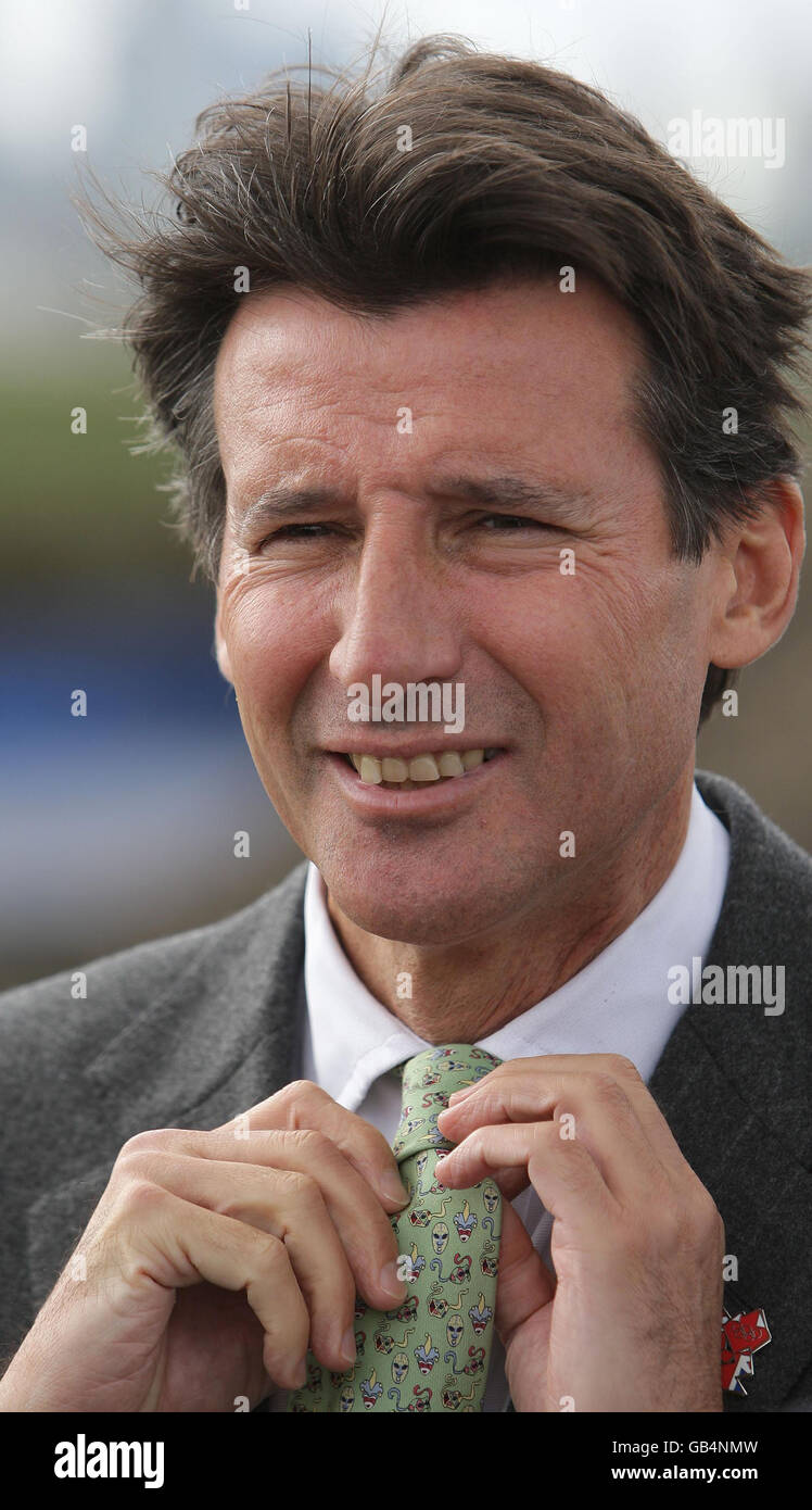 London Olympic Chairman, Lord Seb Coe, during a visit to the site of ...