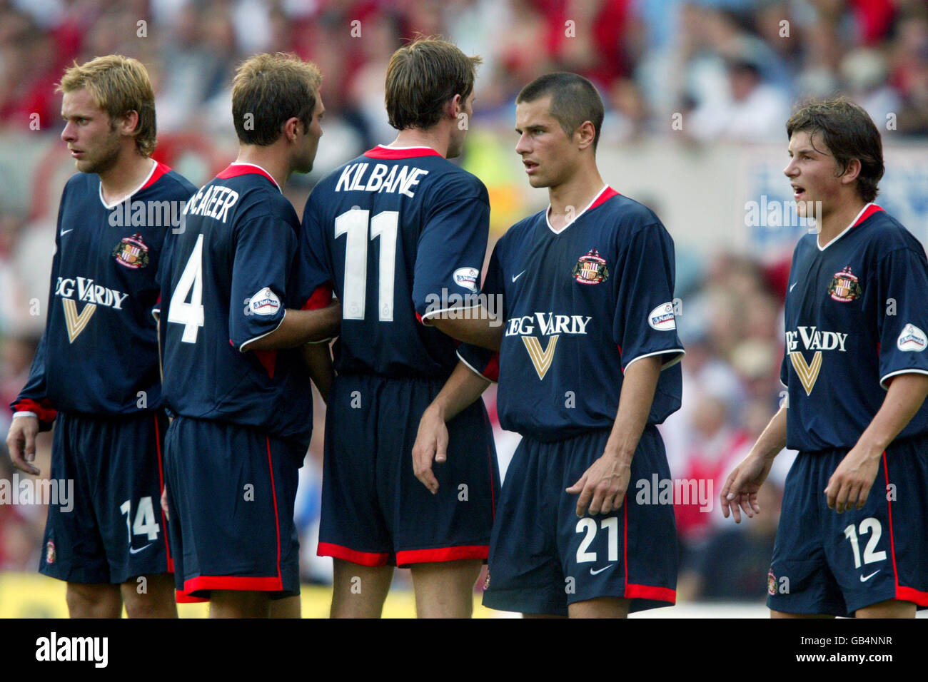 (L-R) Sunderland's Michael Proctor, Jason McAteer, Kevin Kilbane, Paul ...