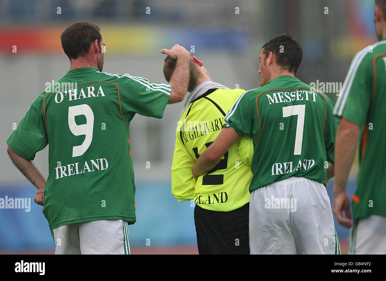 Ireland's Goalkeeper Brian McGillivary being consoled by Alan O'Hara ...